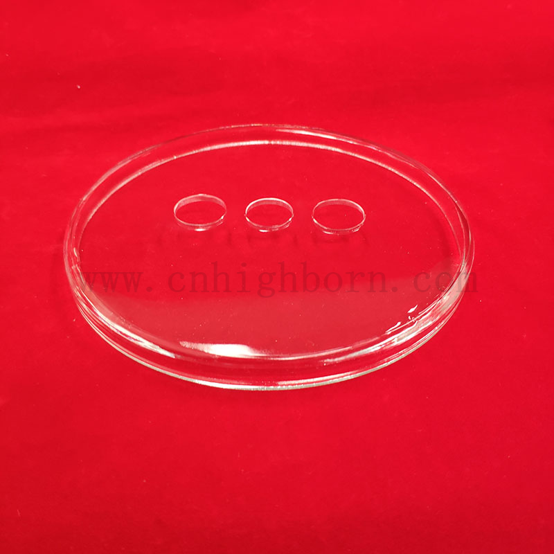 Laser Drilling Transparent Three Holes Quartz Glass Round Disk - Buy ...