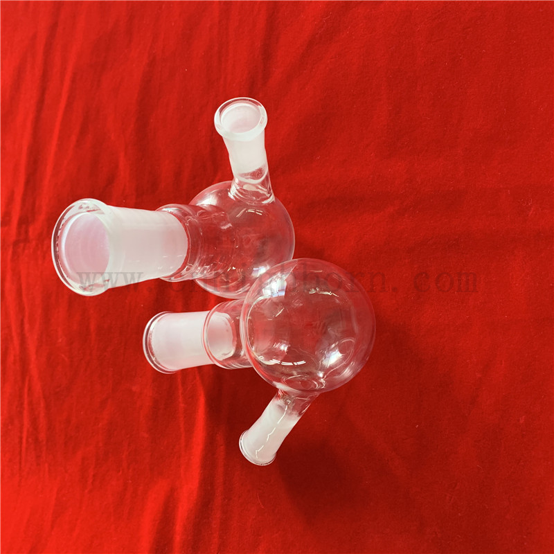 Transparent Two Necks Round Bottom Lab Glass Flask - Buy glass flask ...