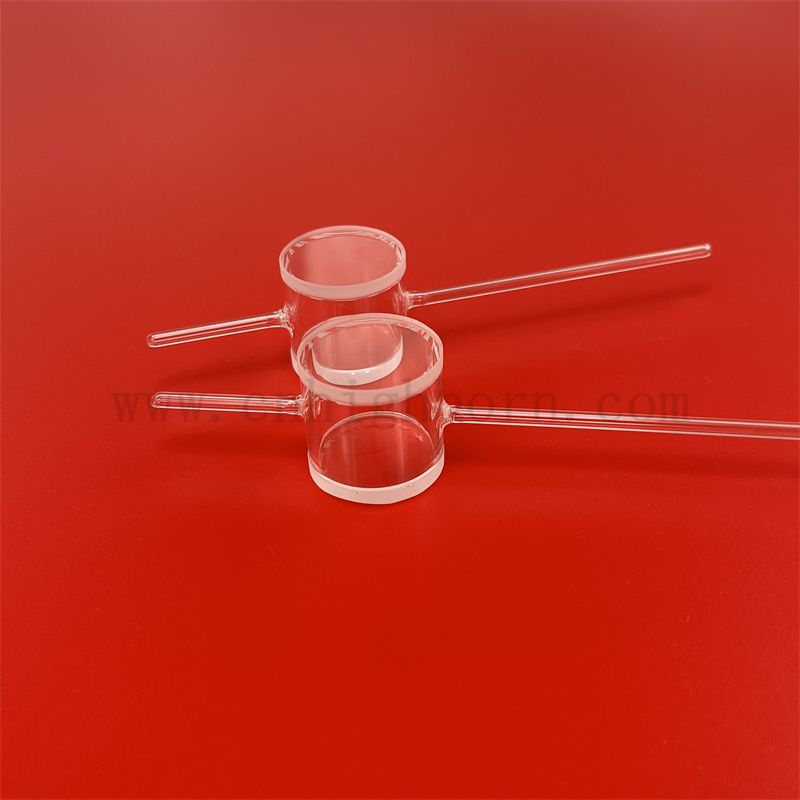Laboratory Quartz Glass Atomic Gas Chamber Cuvettes Cylindrical Flow ...